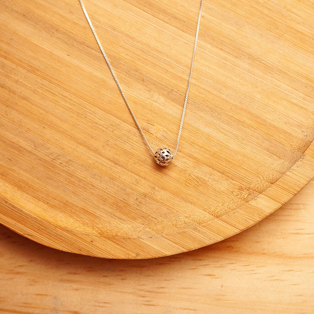 Colar Bola Mosaico - Vesty Prata