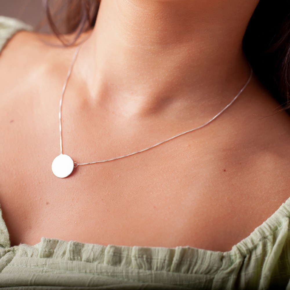 Colar Circulo Chapa – Vesty Prata