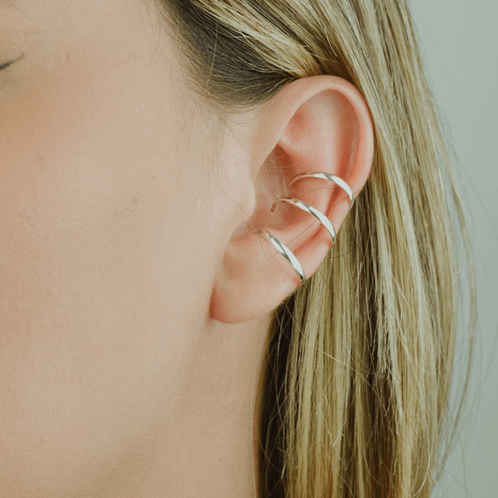 Brinco Earcuff Três Fios - Vesty Prata